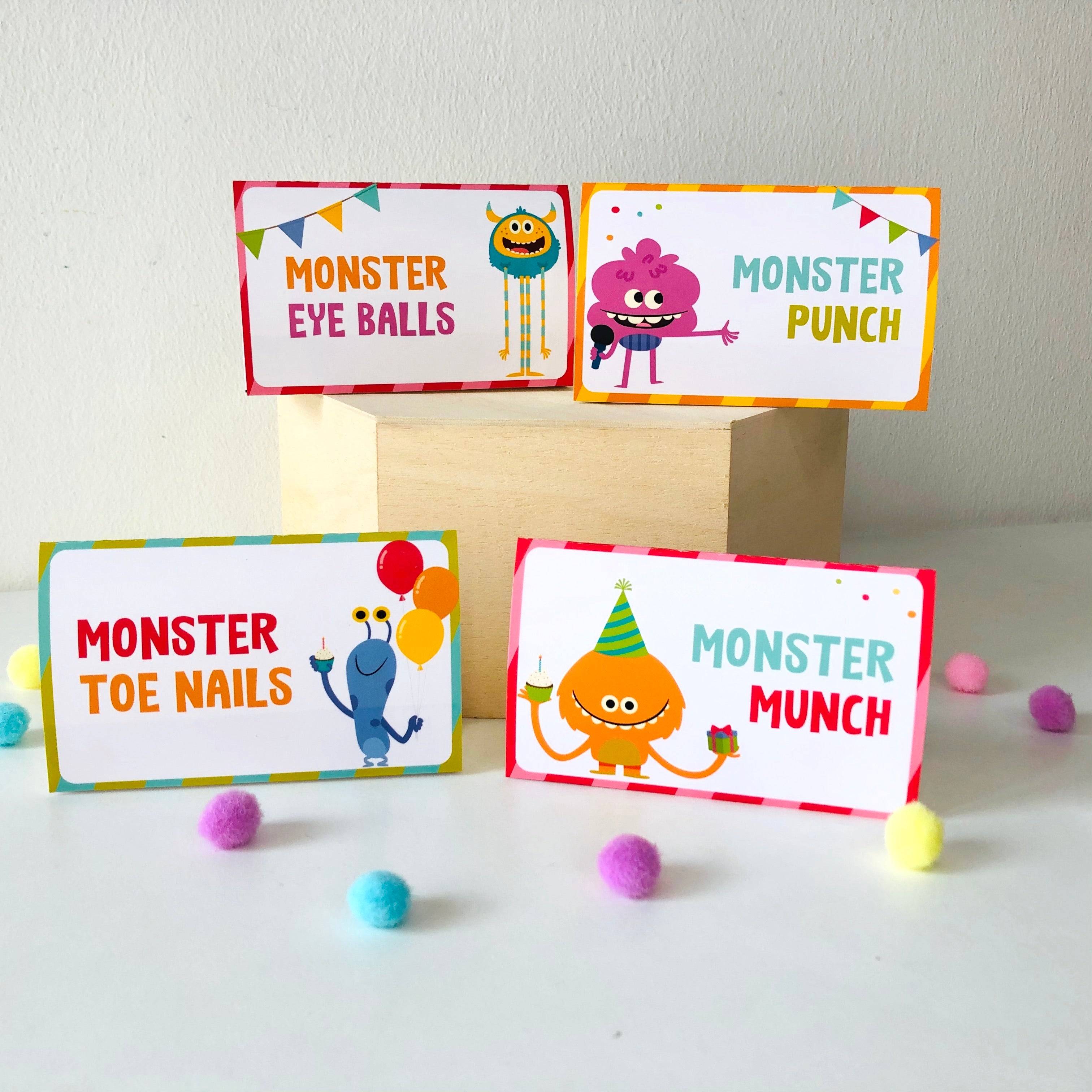 Super Simple Monsters Food Labels Printable | Pigsy Party Decoration ...