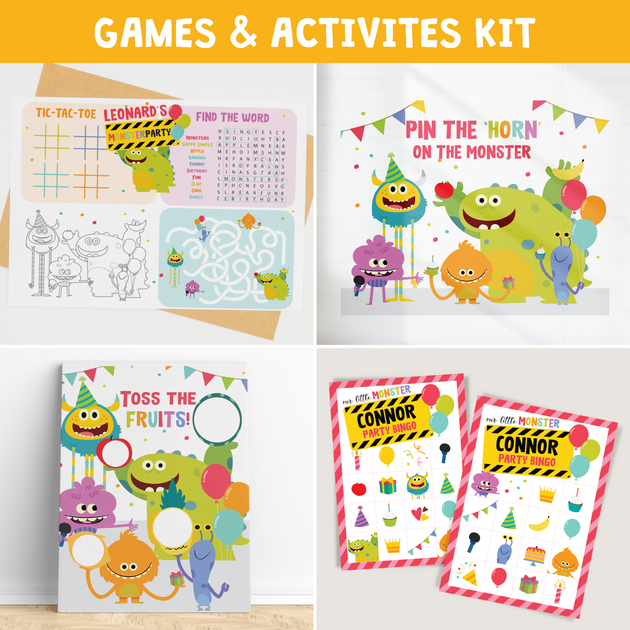 Super Simple Monsters Party Games & Activities Printable Kit – PigsyParty