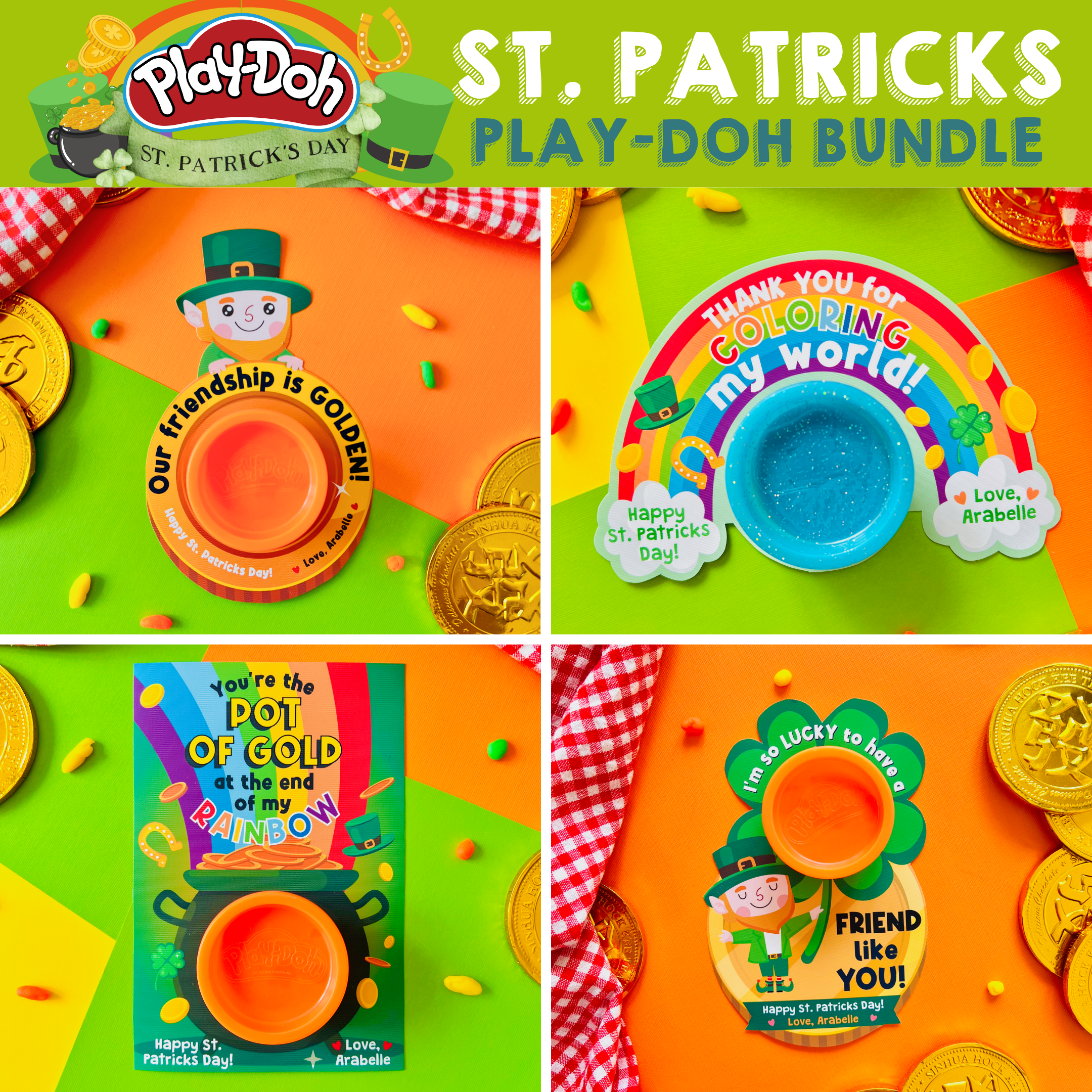 Make Your Own DIY St. Patricks Day Play-Doh Gift Cards for Kids ...
