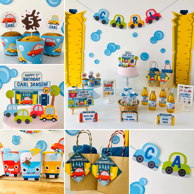 Car Wash Party Collection Printables | Pigsy Party – PigsyParty