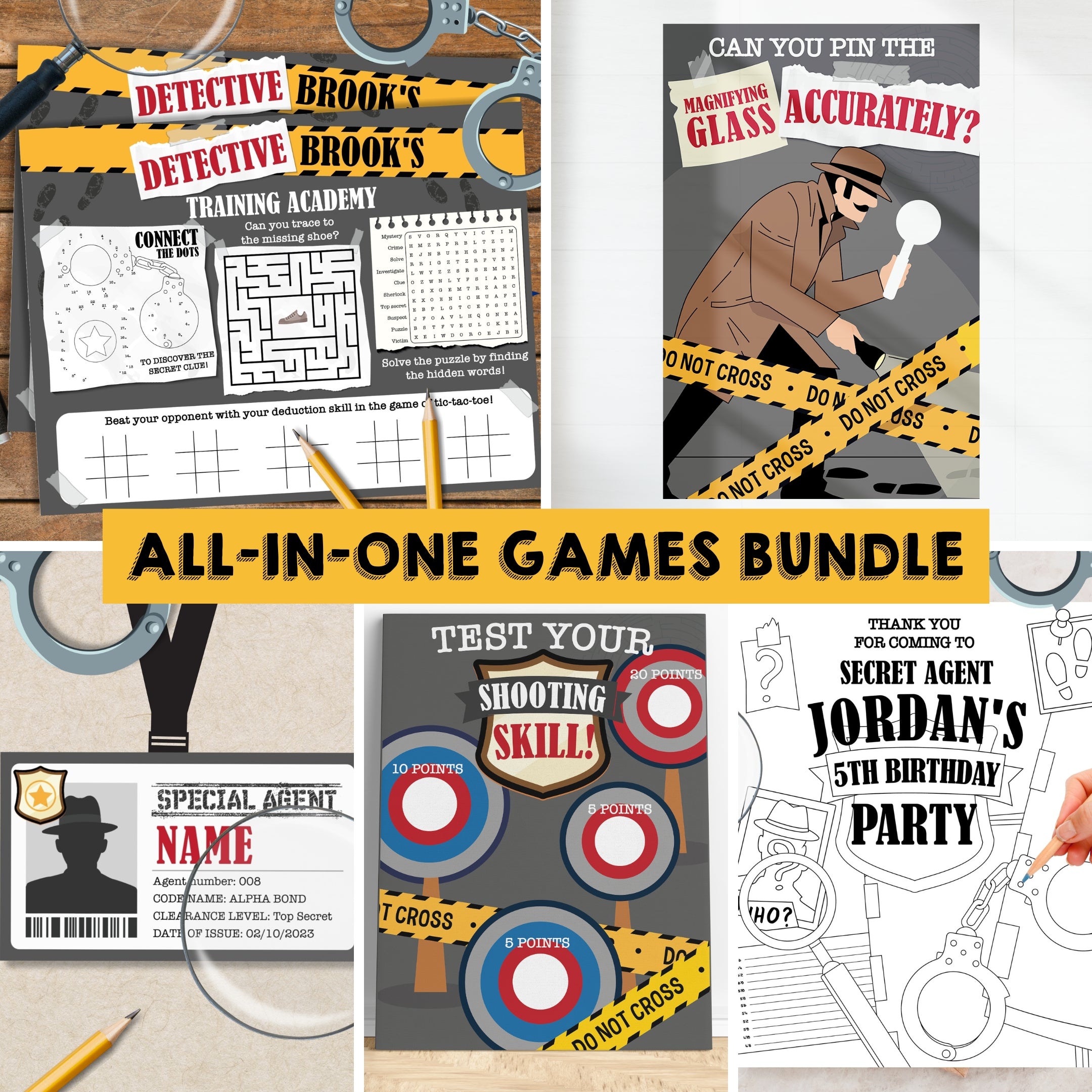 Detective Games Kit | Pigsy Party Decoration – PigsyParty