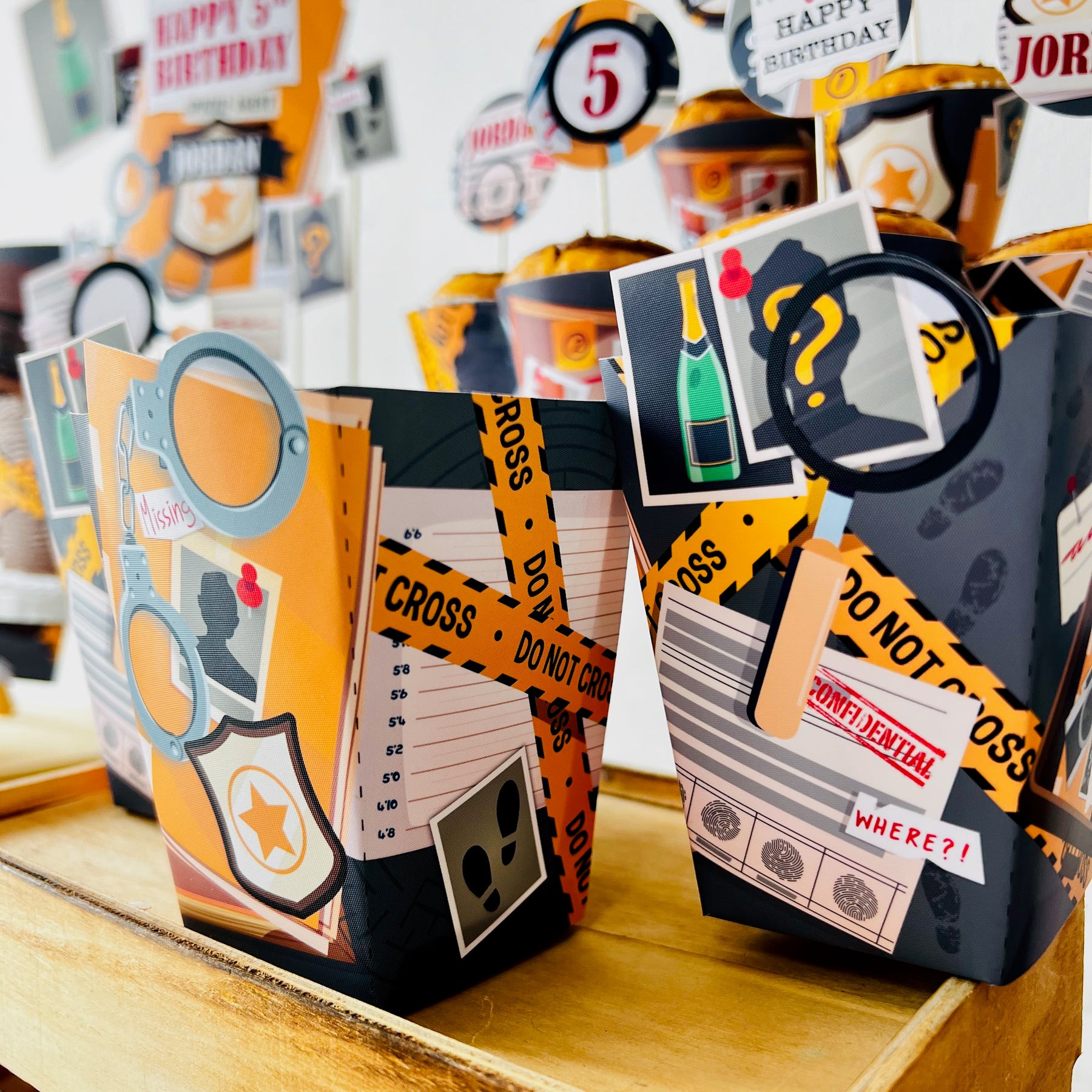 Detective Party Favor Boxes | Pigsy Party Decoration – PigsyParty