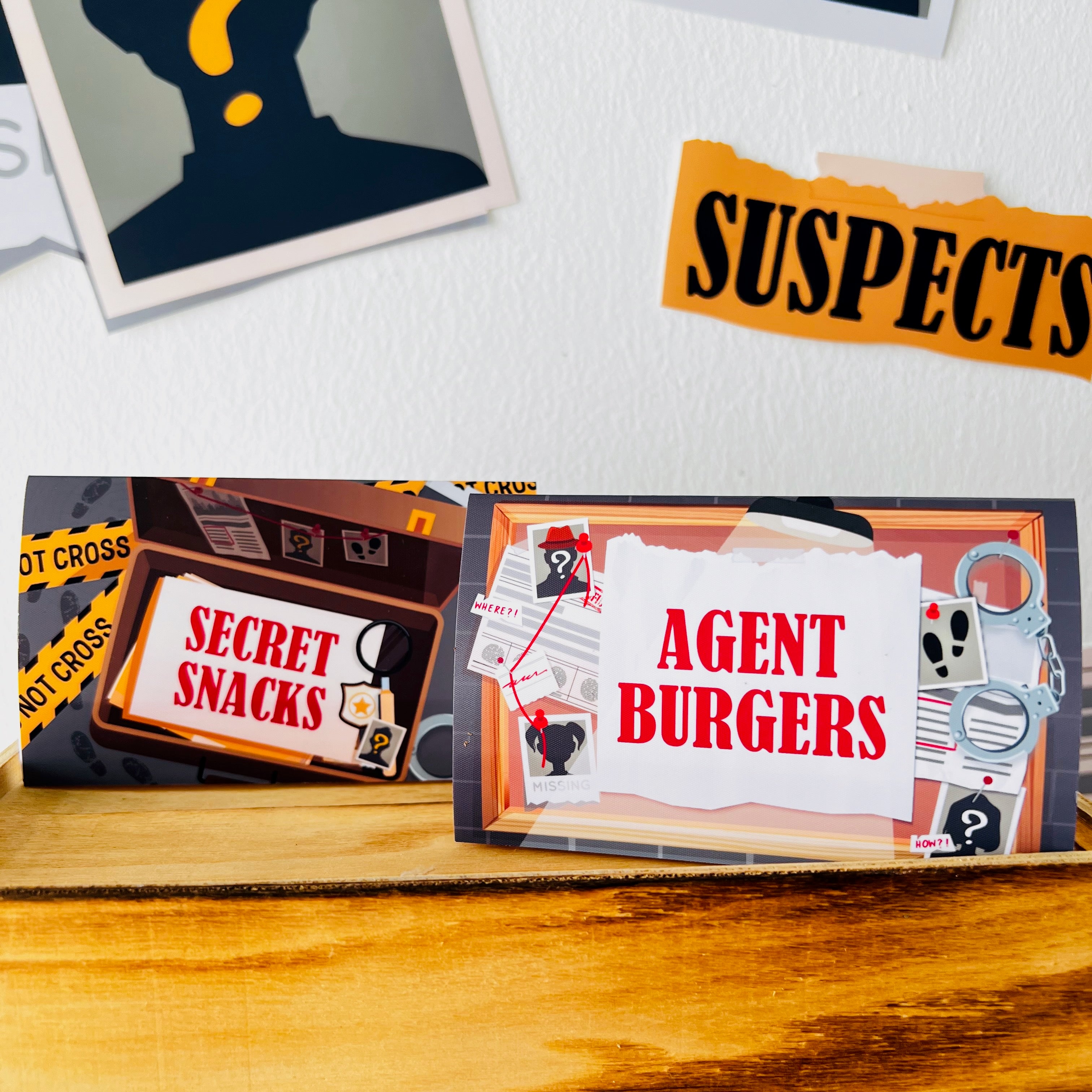 Detective Food Labels | Pigsy Party Decoration – PigsyParty