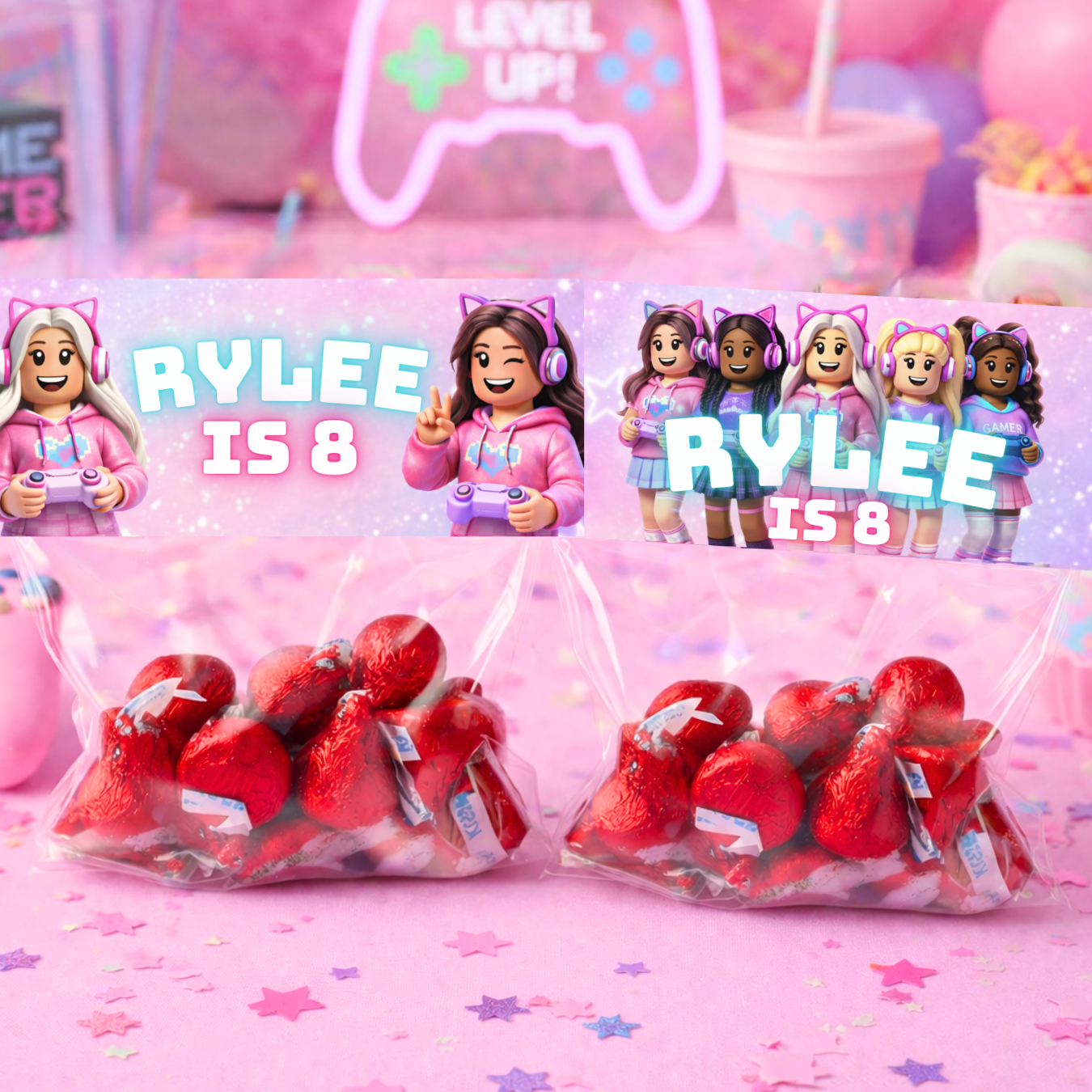 Roblox Girl Treat Bag Toppers Printable | Gamer Girl Party Favors ...
