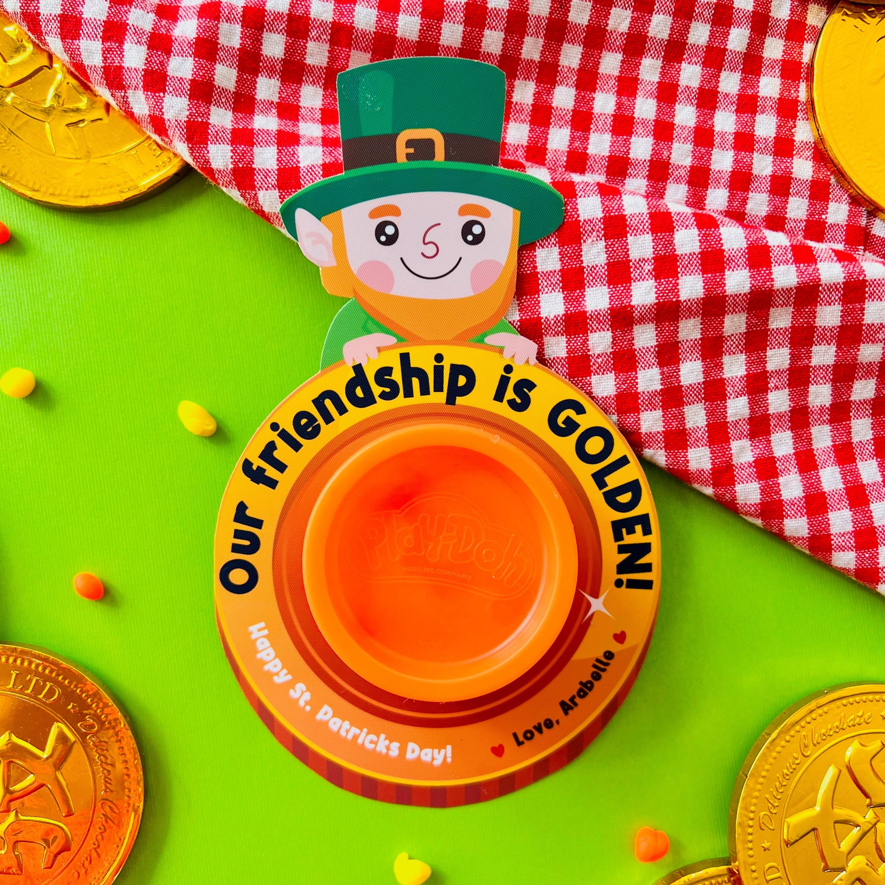 St Patricks Play Doh Printable Card for Kids | Play Dough Gift Card ...