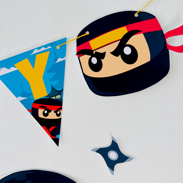 Ninja Birthday Banner Printable | Pigsy Party – PigsyParty