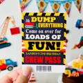 Construction Trucks Crew Pass Printable | Pigsy Party Decoration ...