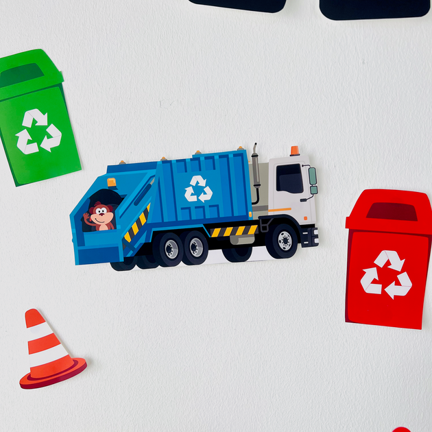Blue Garbage Truck Party Decorations Cut-Outs Printable | Pigsy Party ...
