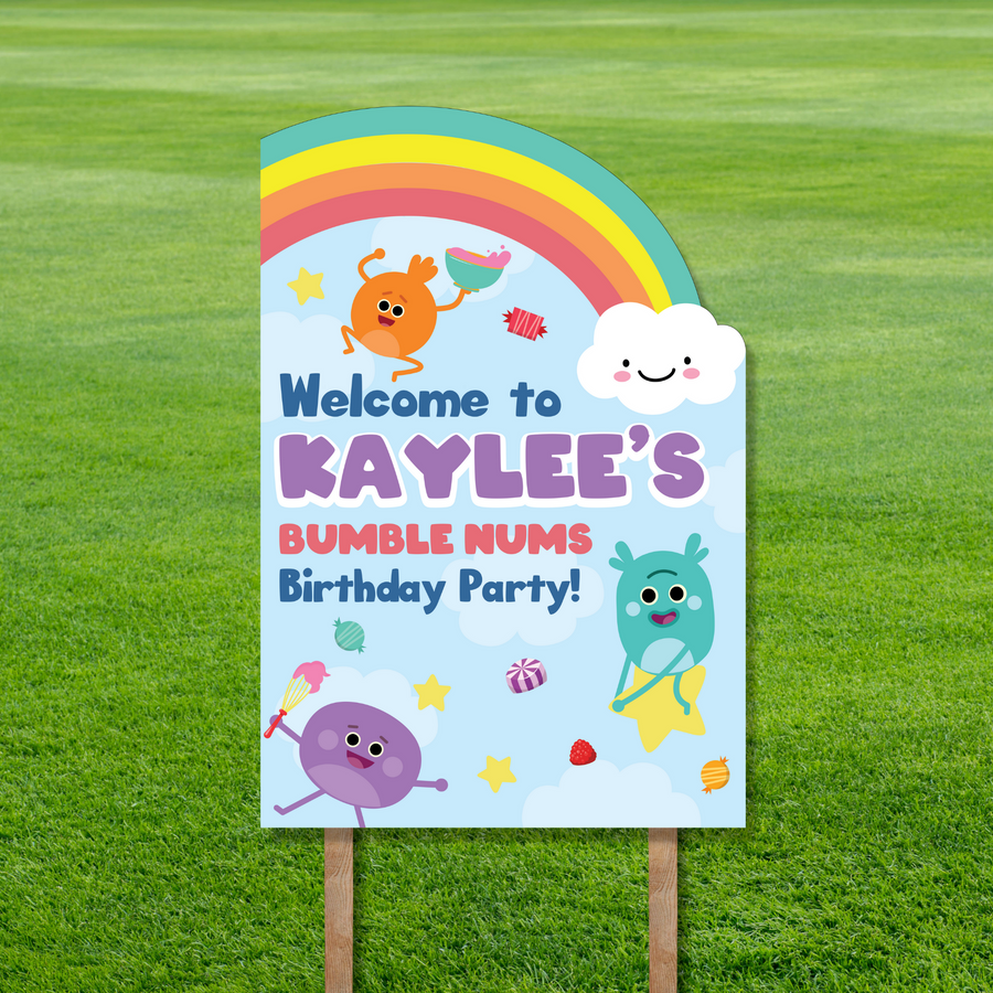 Bumble Nums Yard Sign | Pigsy Party Decoration – PigsyParty