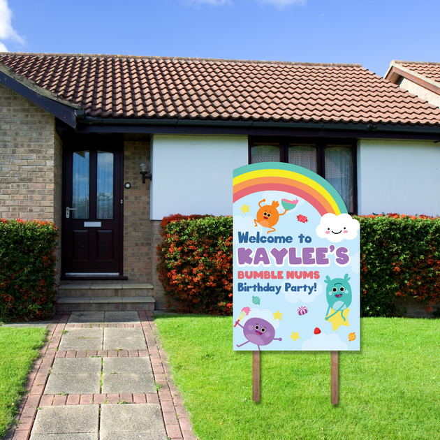 Bumble Nums Yard Sign Printable | Pigsy Party – PigsyParty