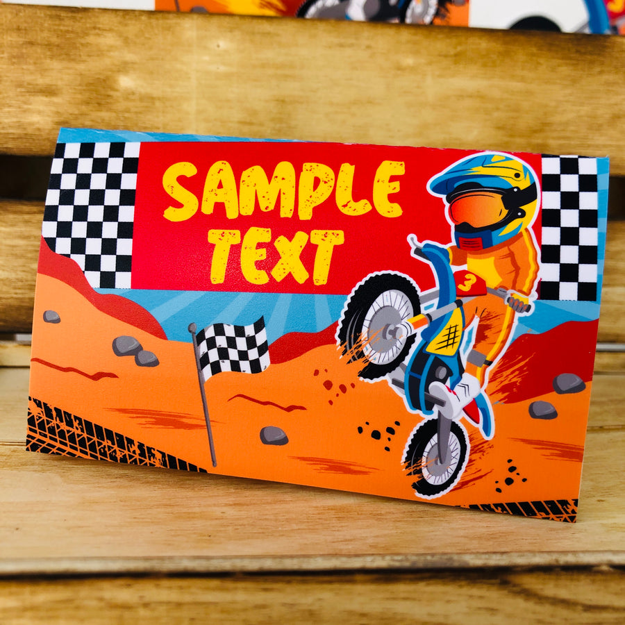 Dirt Bike Food Labels Printable - Fun Party Decor – PigsyParty