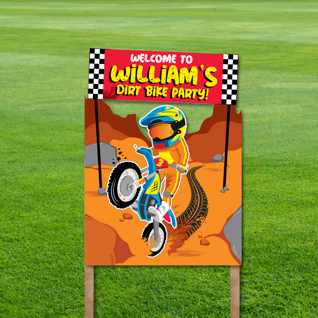 Dirt Bike Party Yard Sign Printable | Pigsy Party – PigsyParty