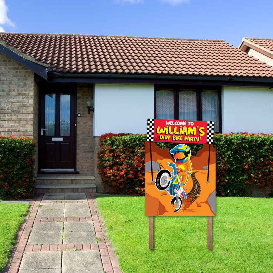Dirt Bike Yard Sign - Printable and Editable – PigsyParty