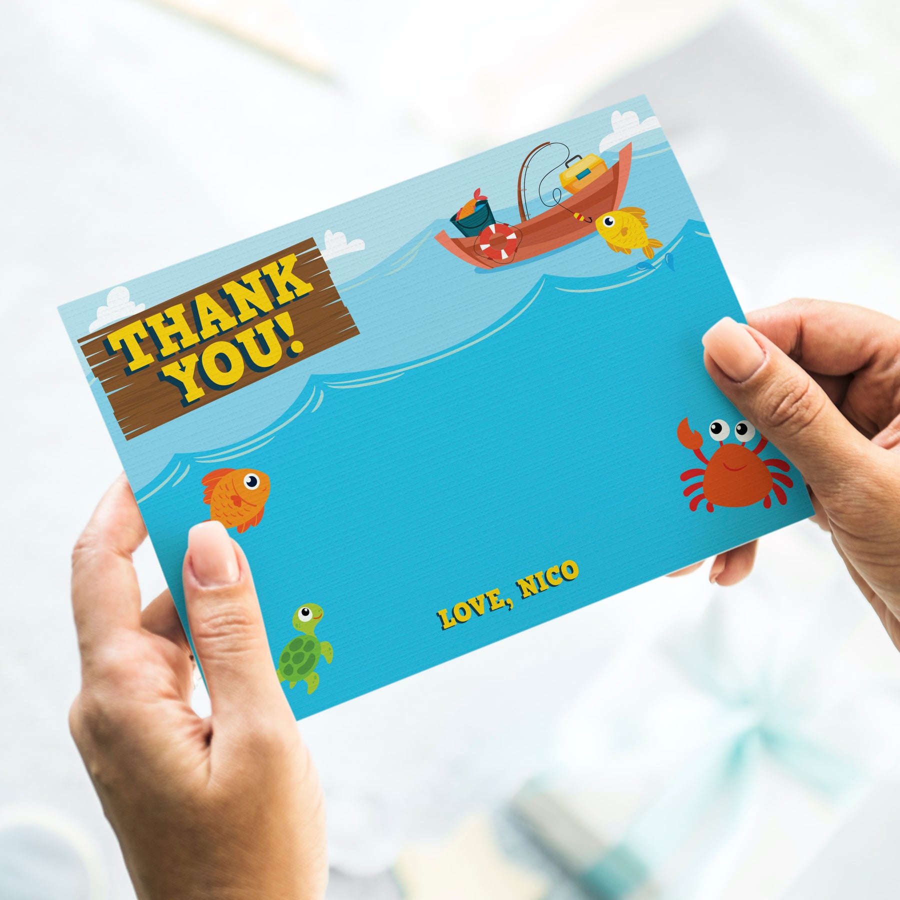 Fishing Thank You Card - Printable 4x6 inches – PigsyParty