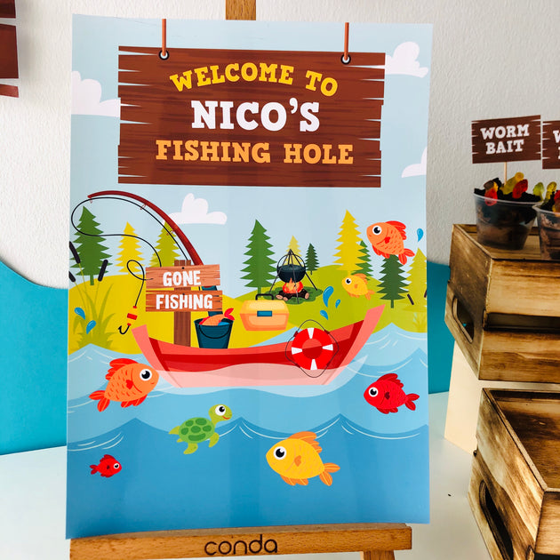 Fishing Party Welcome Sign Printable | Pigsy Party – PigsyParty