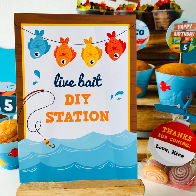 Fishing 'Live Bait Station' Sign Printable | Pigsy Party – PigsyParty