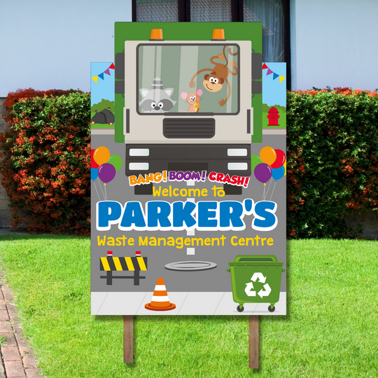 Garbage Truck Party Yard Sign Printable | Pigsy Party – PigsyParty