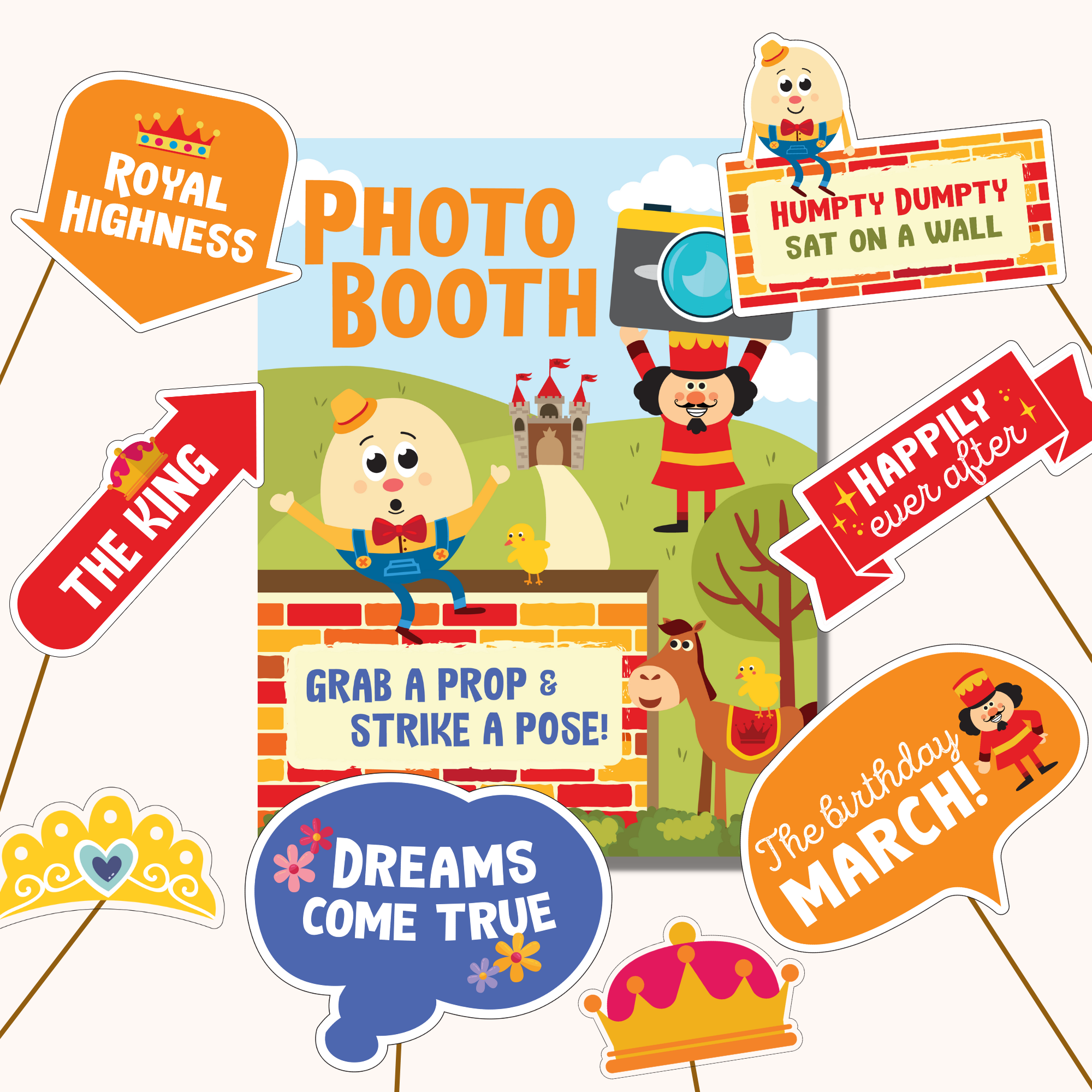 Humpty Dumpty Photo Booth Props – PigsyParty