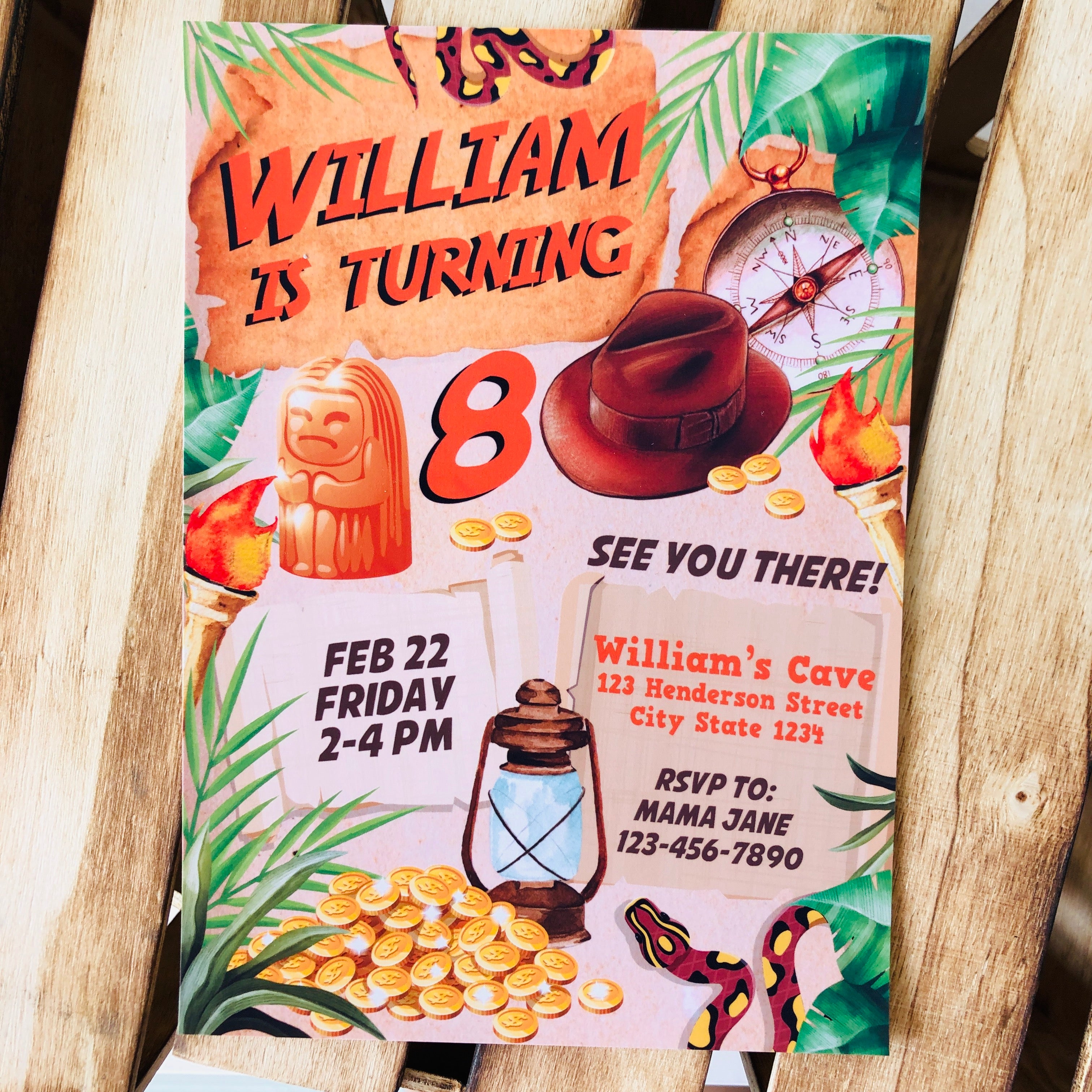 Indiana Jones Invitation - Adventure Party Invites – PigsyParty