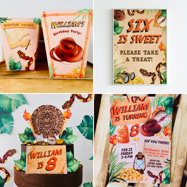 Indiana Jones Party Decorations Printable Kit | Pigsy Party – PigsyParty