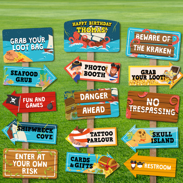 Kraken Party Direction Signs Printable Pack | Pigsy Party – PigsyParty