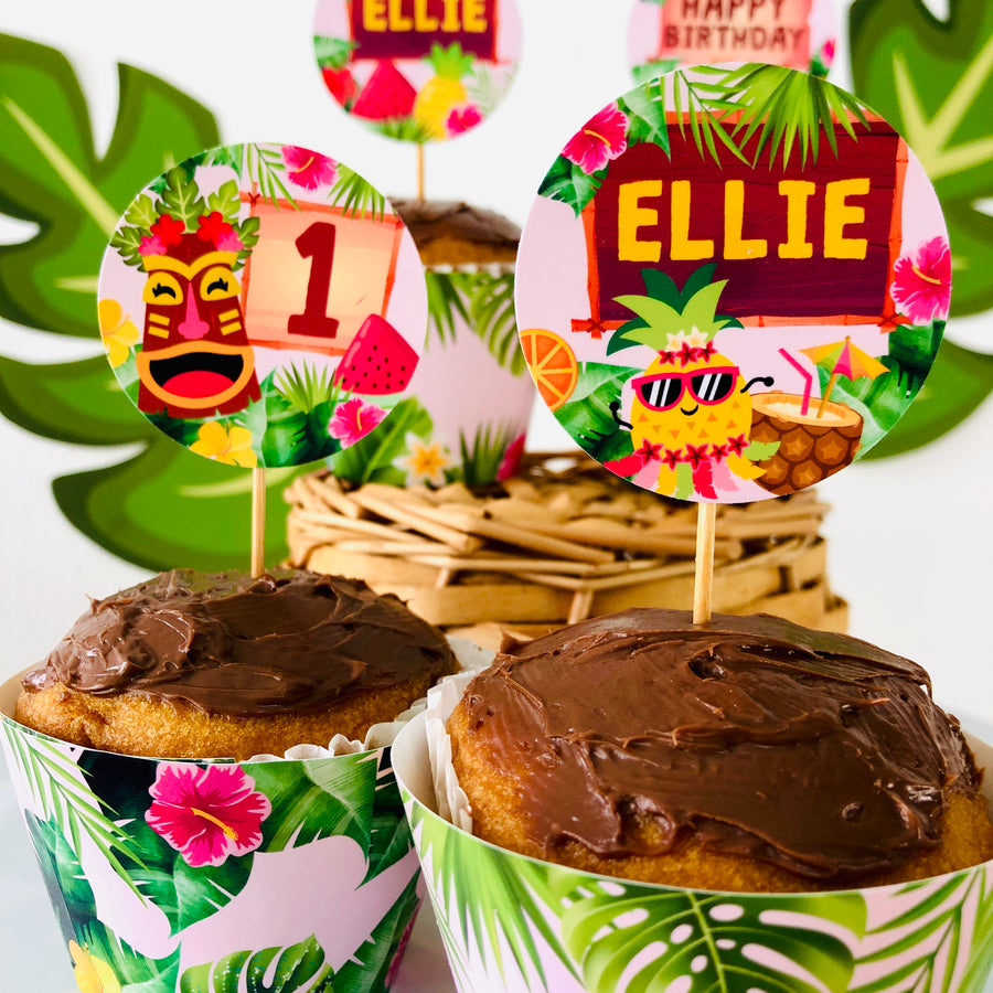 Luau Cupcake Toppers Set - Add Fun to Your Party – PigsyParty