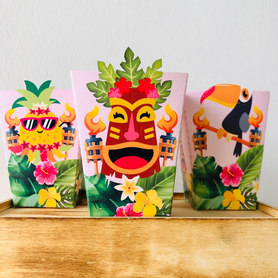 Luau Party Favor Boxes Printable | Pigsy Party – PigsyParty