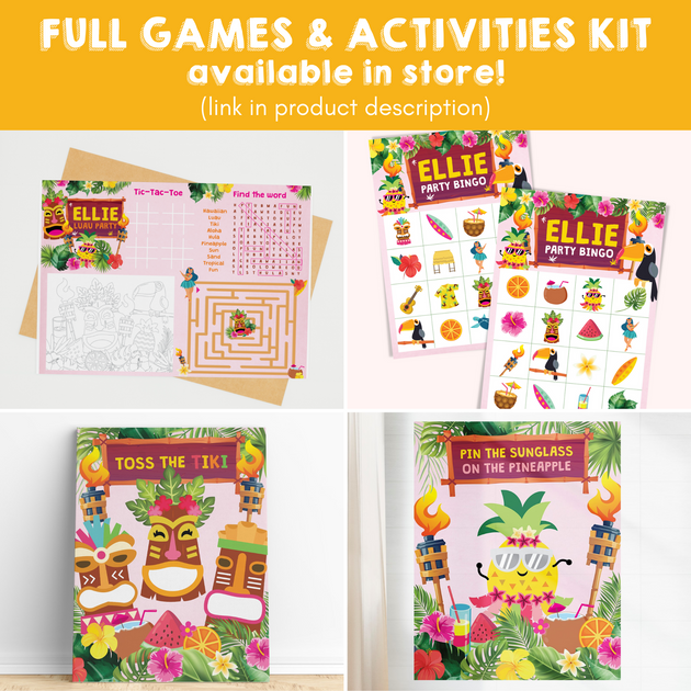Luau Toss the Tiki Party Game Printable | Pigsy Party – PigsyParty