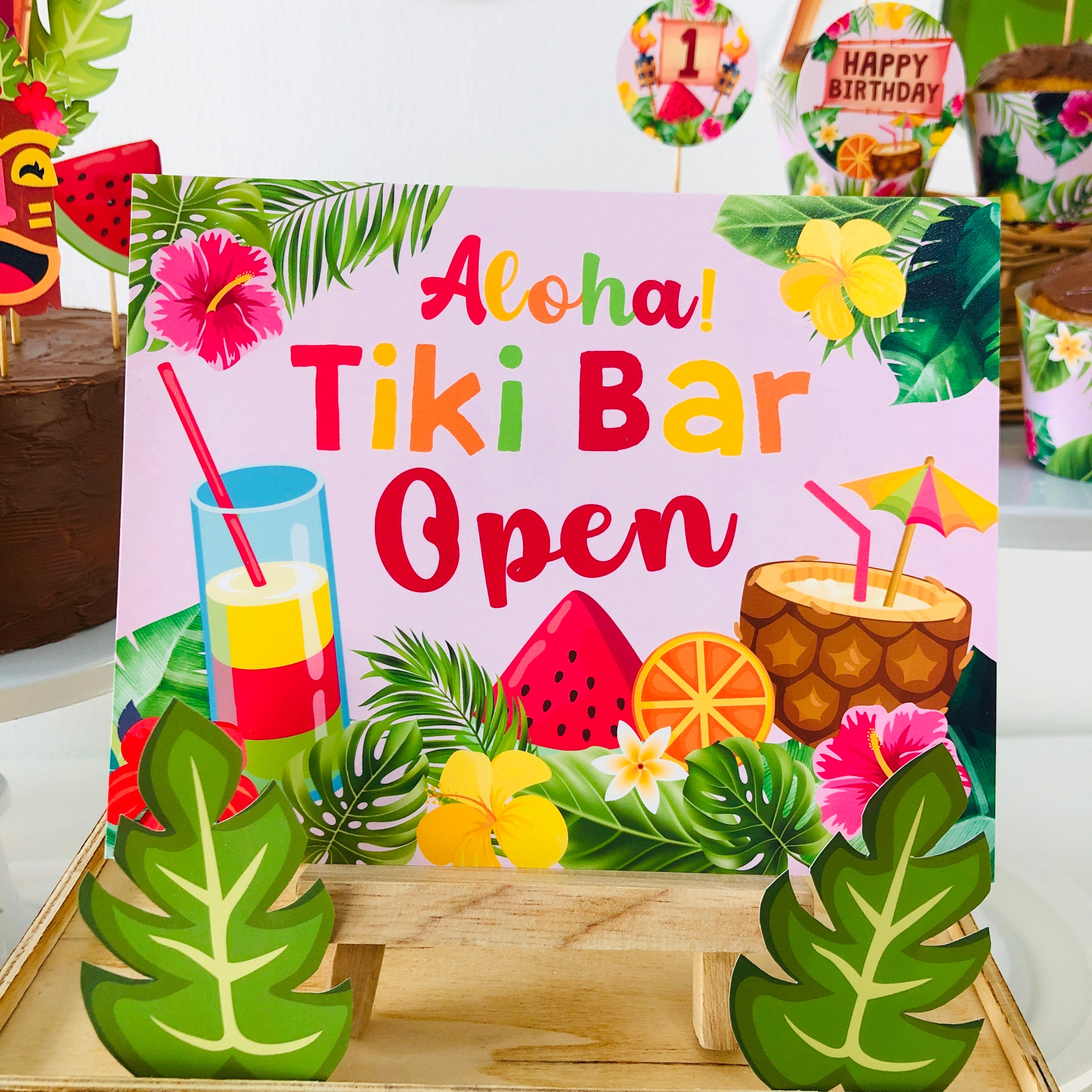 Luau Tiki Bar Open Display Sign – PigsyParty