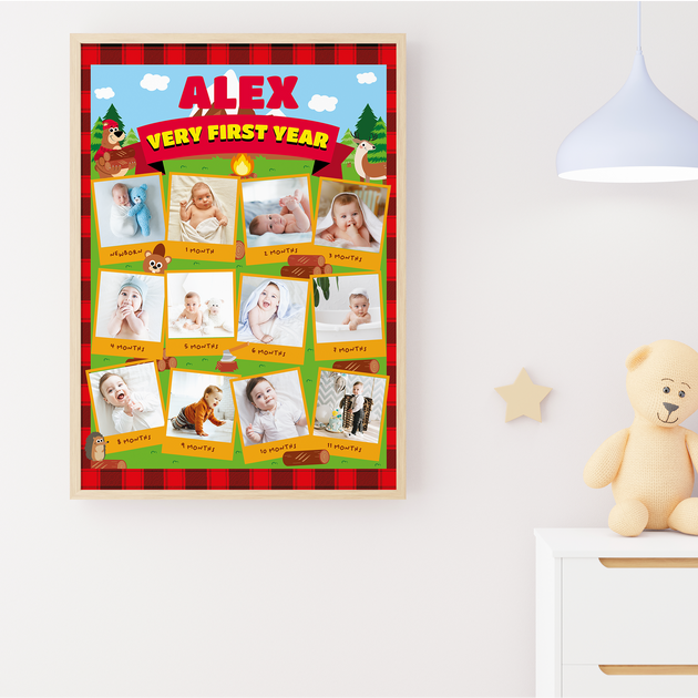 Lumberjack Monthly Milestone Photo Board Printable | Pigsy Party ...