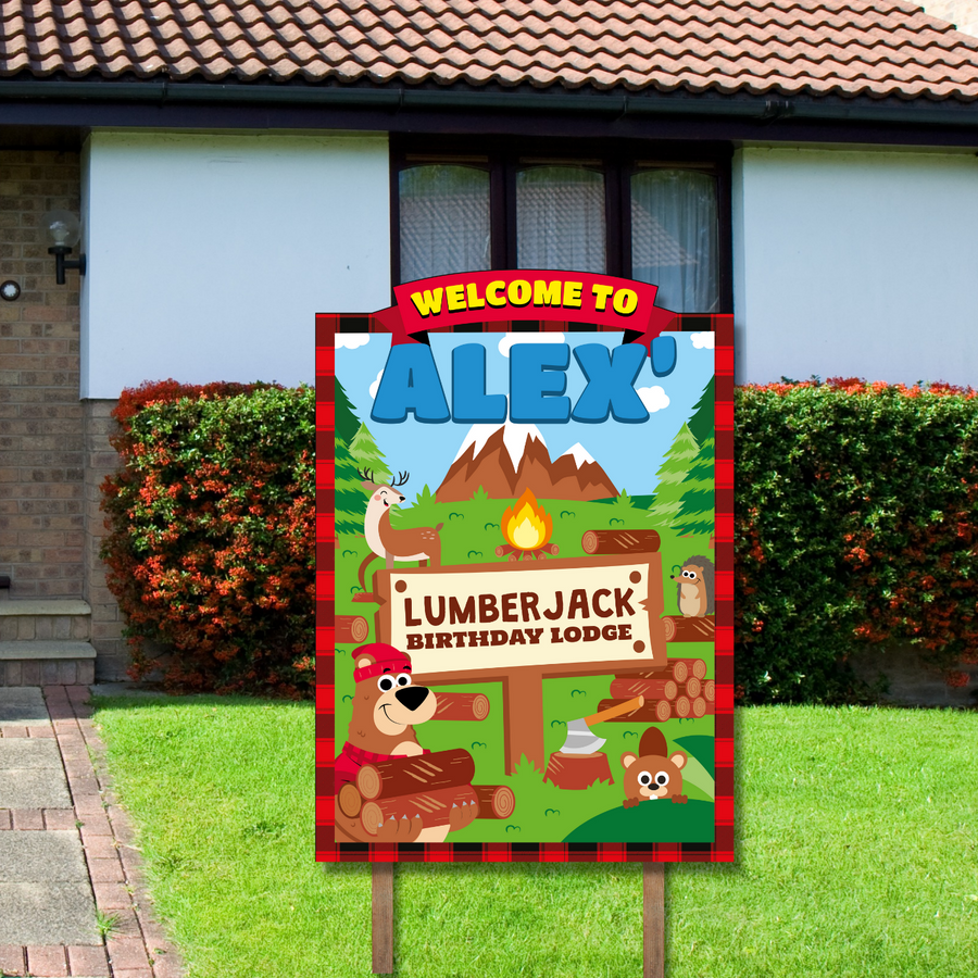 Lumberjack Party Yard Sign Printable | Pigsy Party – PigsyParty