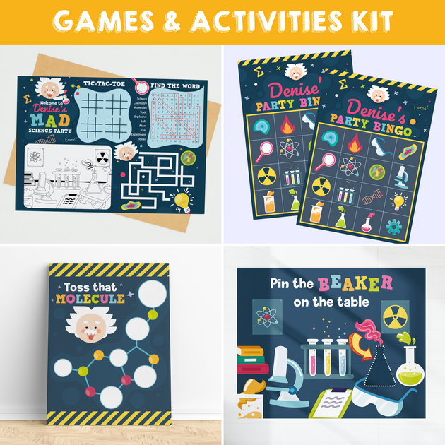 Mad Science Party Games & Activities Printable Kit | Pigsy Party ...
