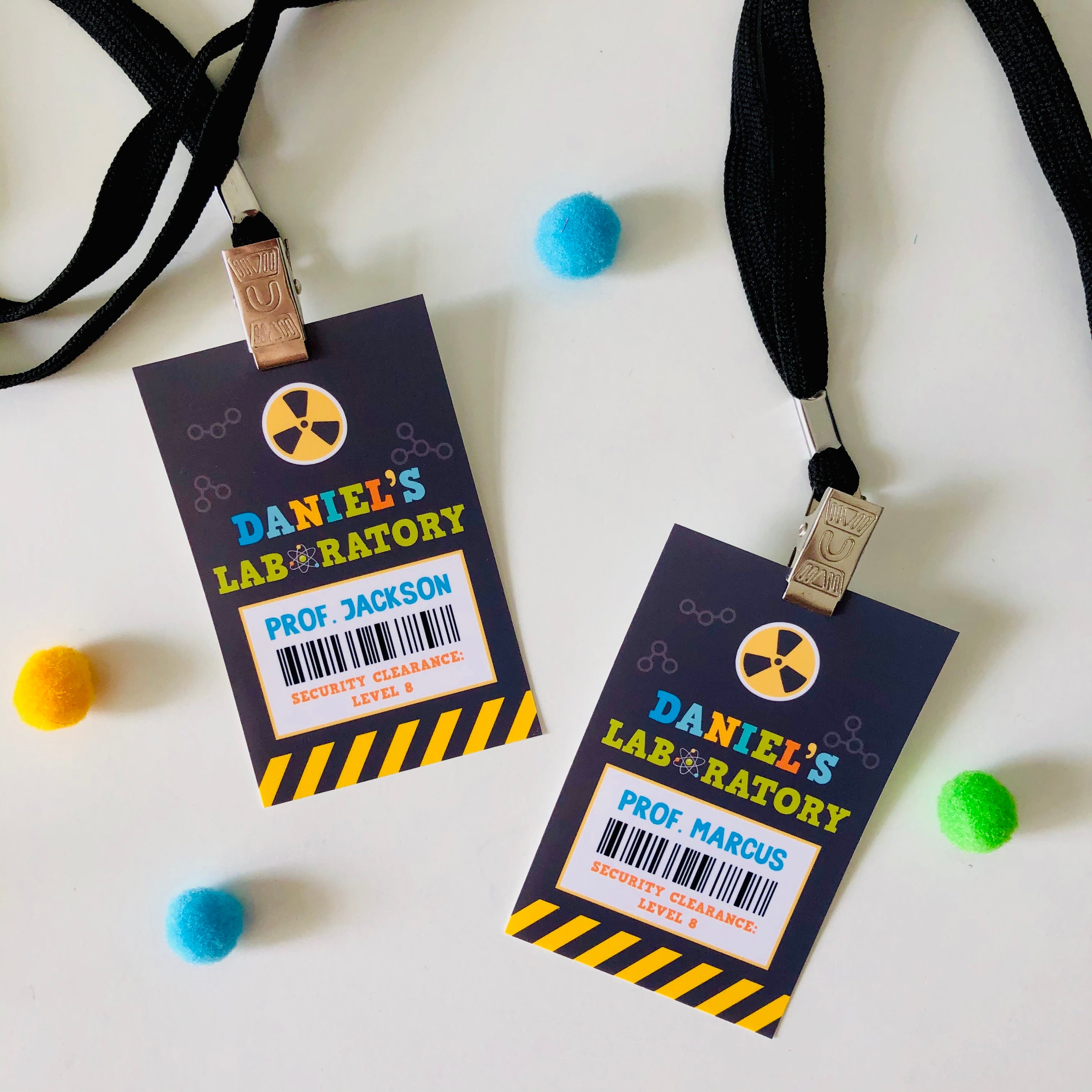 Mad Science Lab Access Cards Printable | Pigsy Party Decoration ...
