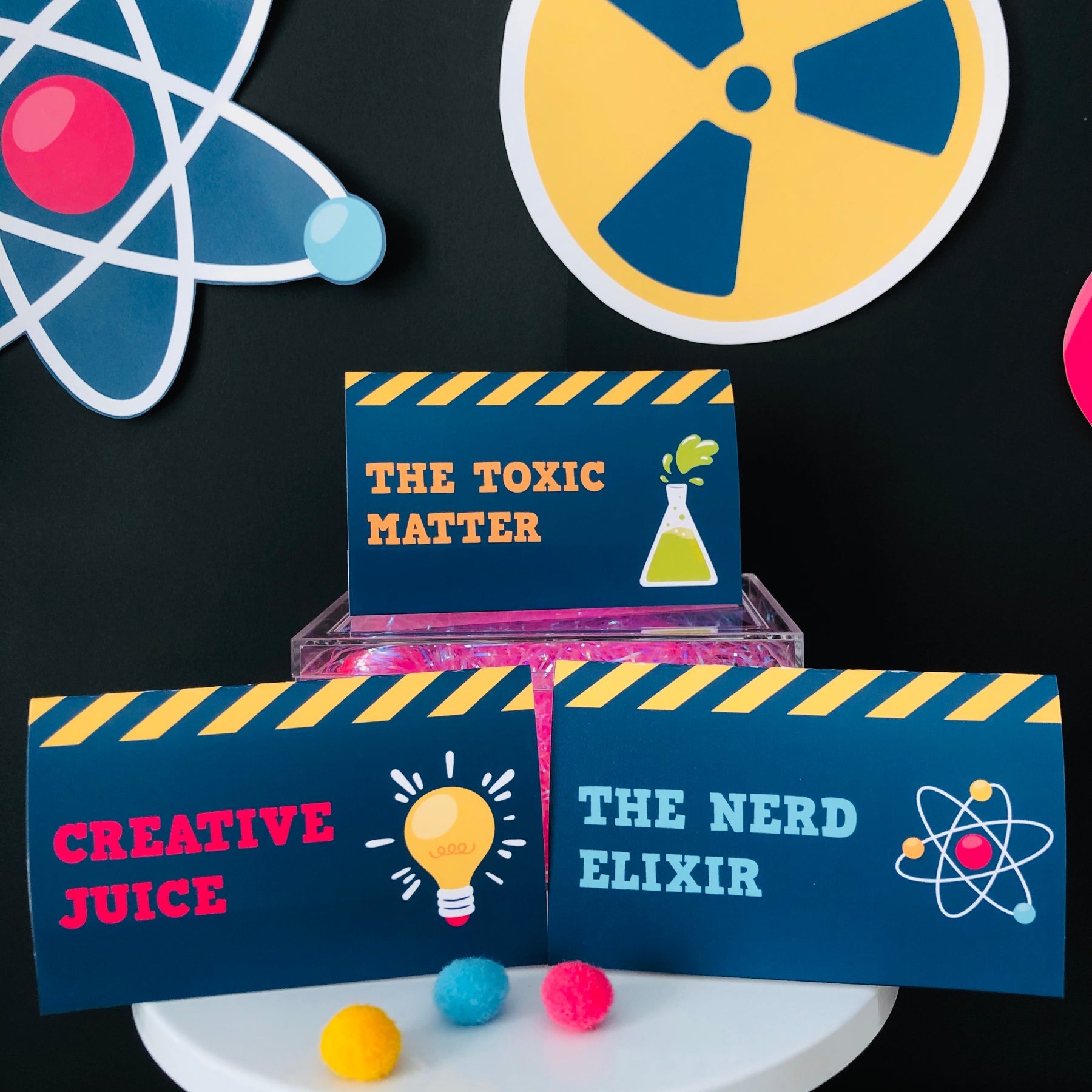 Mad Science Pink Food Labels Printable | Pigsy Party Decoration ...