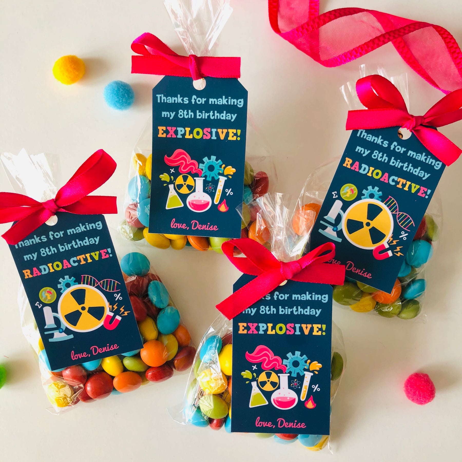 Mad Science Pink Gift Tags | Pigsy Party Decoration – PigsyParty