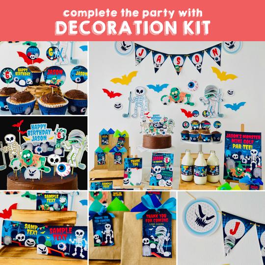 Monster Mini Golf Birthday Backdrop Printable | Pigsy Party – PigsyParty