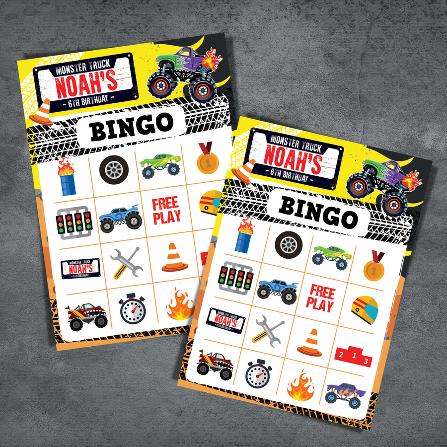 Monster Truck Bingo Game - Printable Fun for Kids – PigsyParty