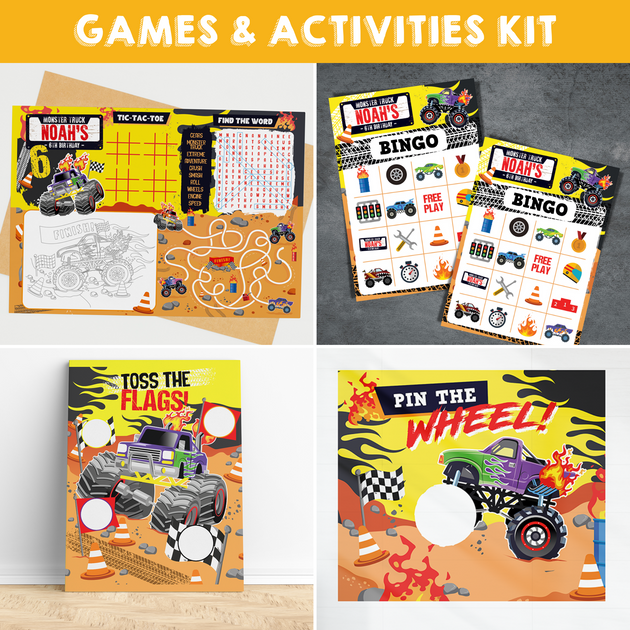 Monster Truck Party Games & Activities Kit | Pigsy Party – PigsyParty