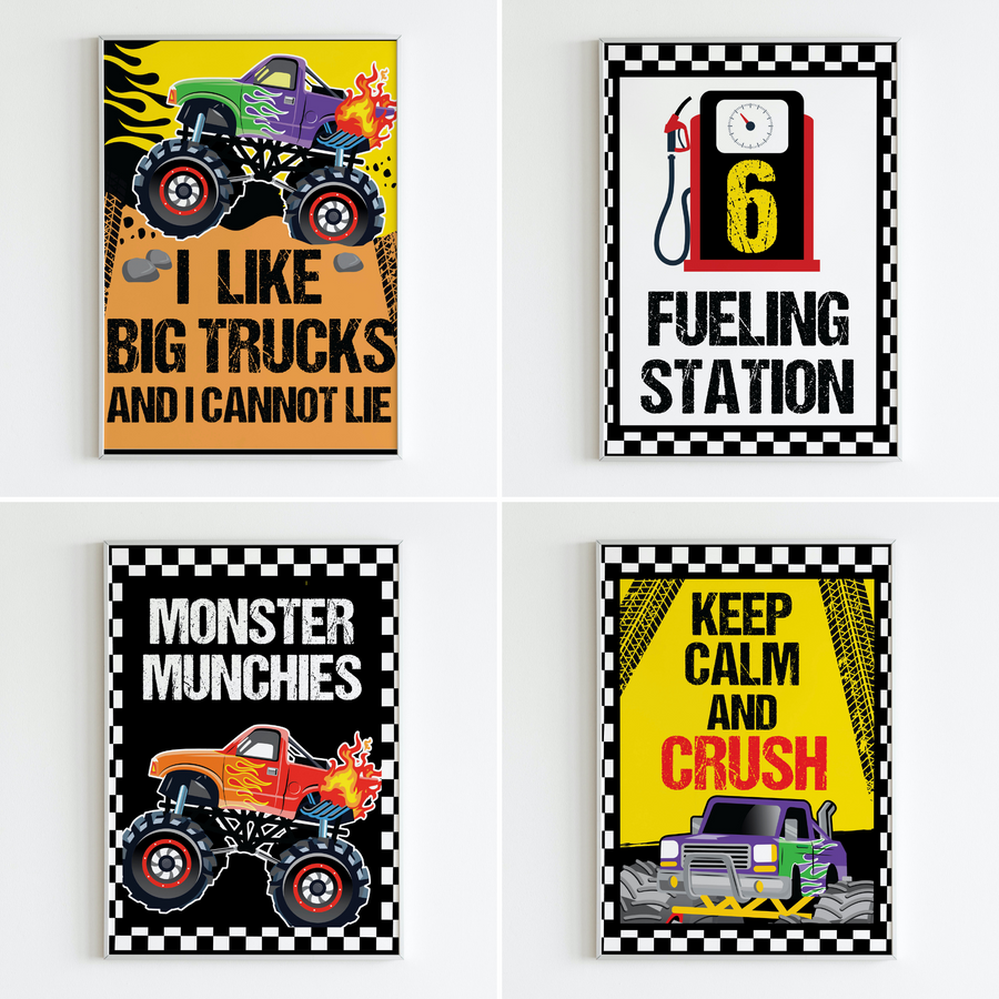 Monster Truck Party Posters Bundle – PigsyParty