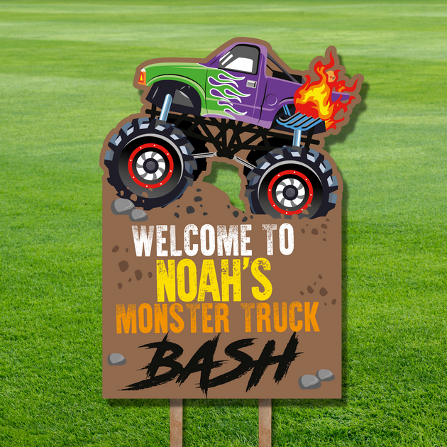 Monster Truck Yard Sign Printable | Pigsy Party – PigsyParty