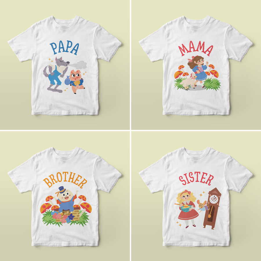 Nursery Rhyme Storybook Birthday Shirt Designs Family Bundle | Pigsy ...