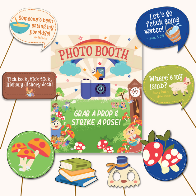 Nursery Rhyme Storybook Party Photo Booth Printable Kit | Pigsy Party ...
