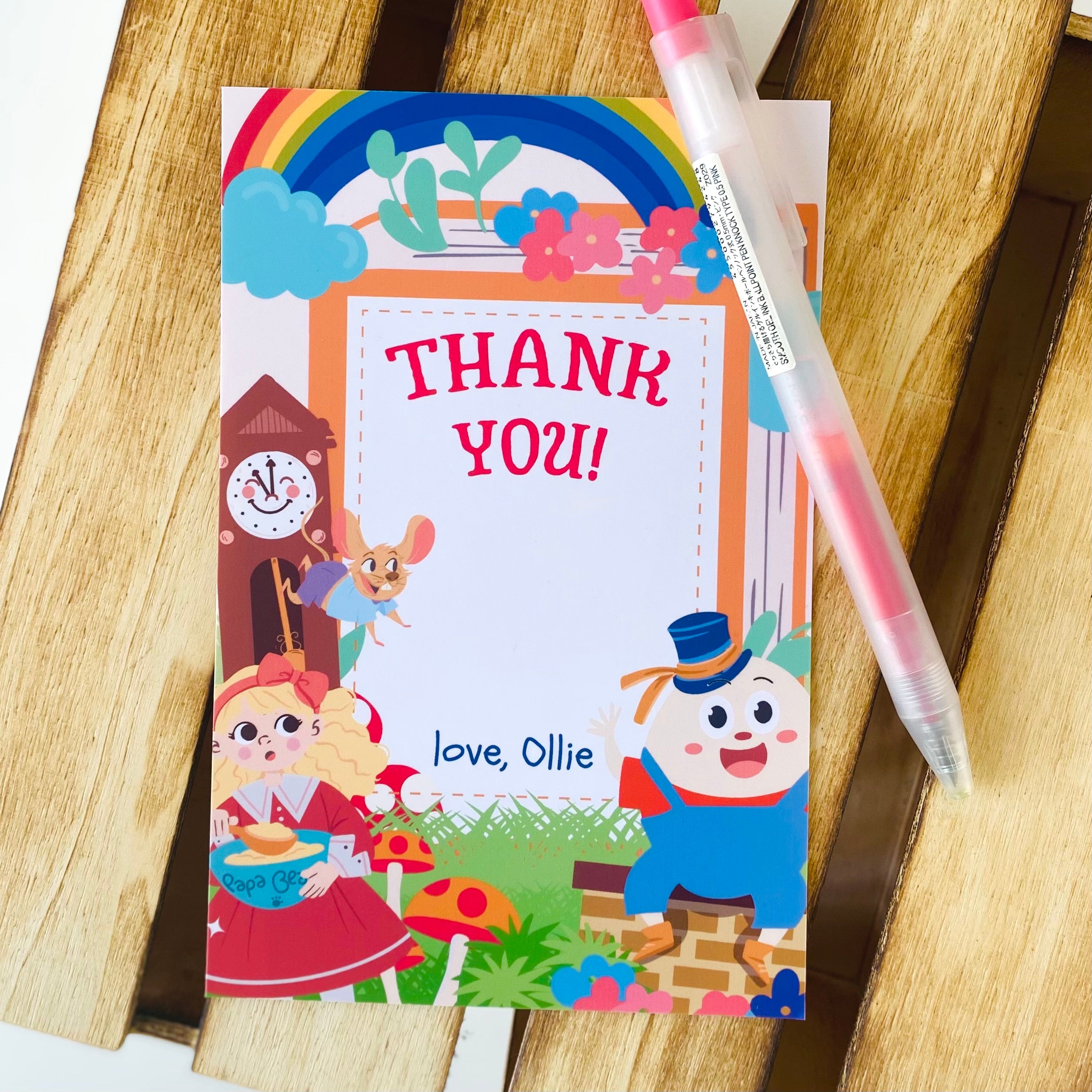 Nursery Rhyme Thank You Card Printable | Pigsy Party – PigsyParty