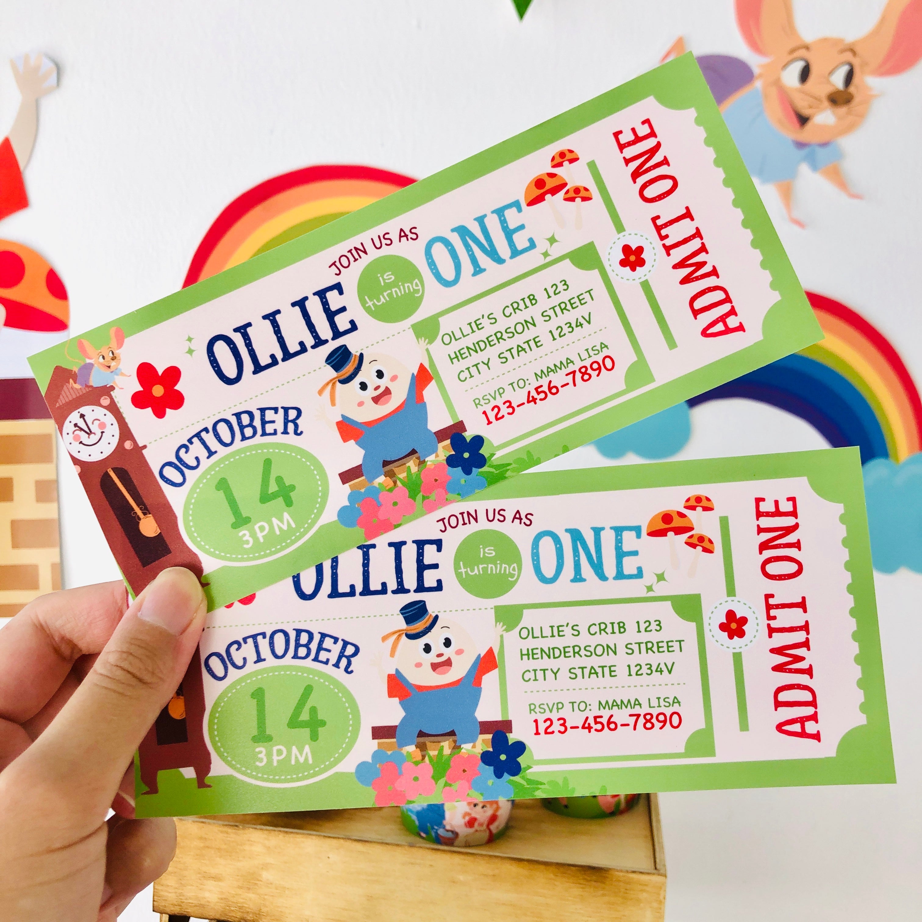 Nursery Rhyme Ticket Invitation | Pigsy Party Decoration – PigsyParty