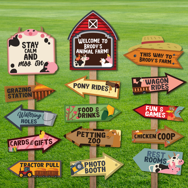 Old Macdonald Farm Party Directional Signs Printable Pack | Pigsy Party ...