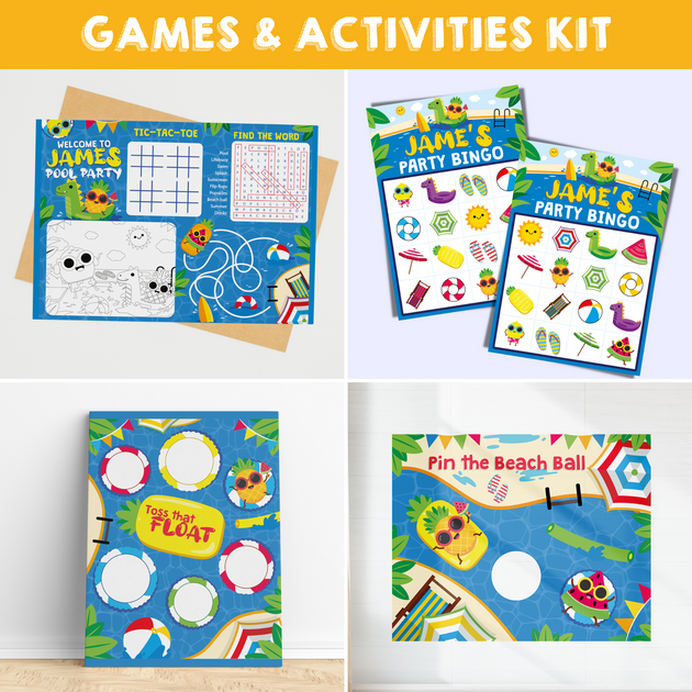 Pool Party Games & Activities Printable Kit | Pigsy Party – PigsyParty