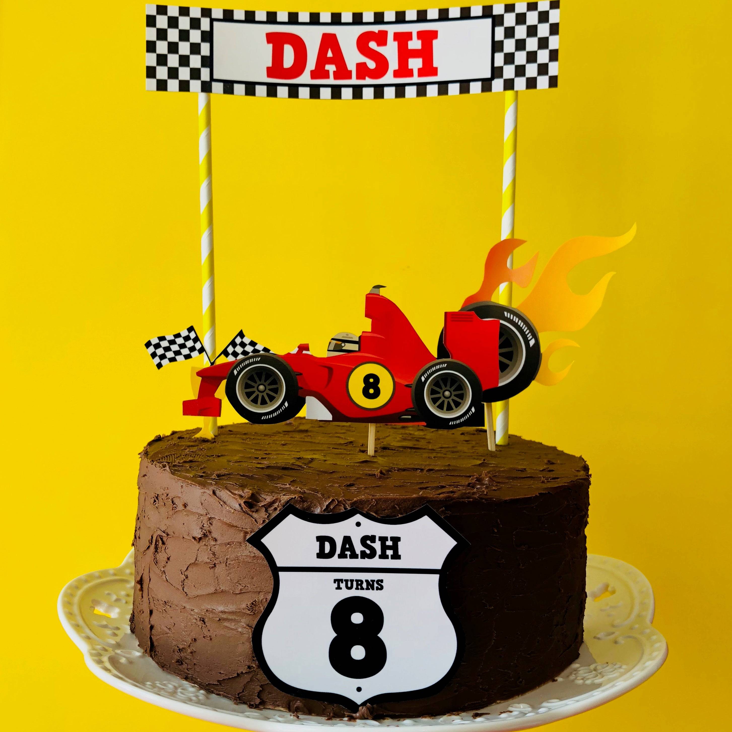 Race Car Birthday Cake Topper Printable | Pigsy Party – PigsyParty