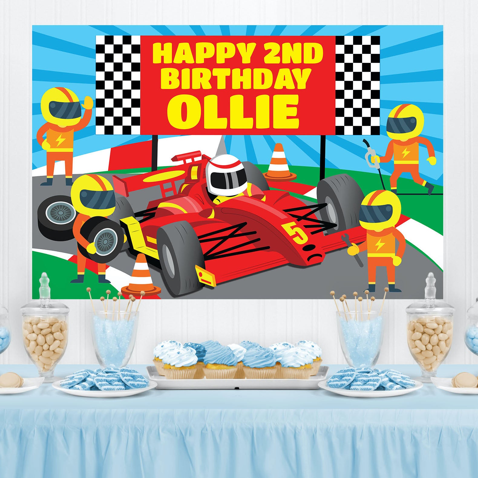 Racing Car Backdrop | Pigsy Party Decoration – PigsyParty
