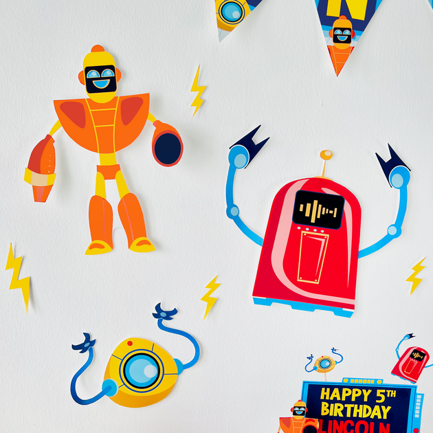 Robots Party Decorations Cut-Outs Printable | Pigsy Party – PigsyParty
