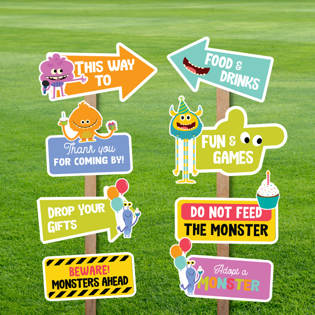 Super Simple Monsters Party Signs Printable Pack | Pigsy Party – PigsyParty